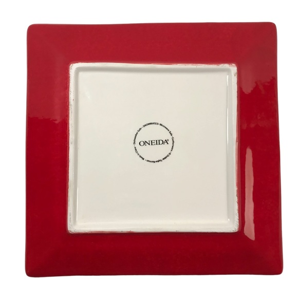Oneida | Dining | Oneida Snowmates Square Red Snowman Plate By Debbie ...